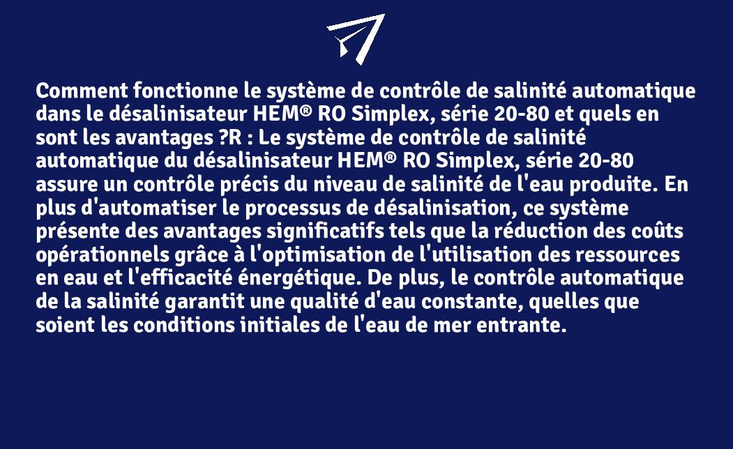 Comment fonctionne le système de contrôle de salinité automatique dans ...