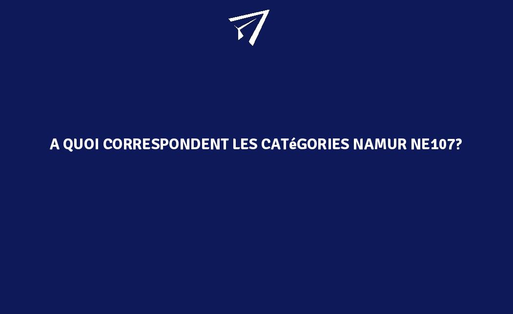 A quoi correspondent les catégories NAMUR NE107? - FranceEnvironnement
