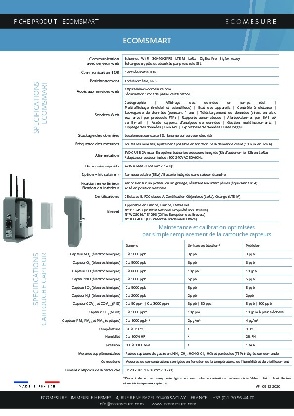 Brochure - Brochure-ecomsmart - Ecomesure® - FranceEnvironnement