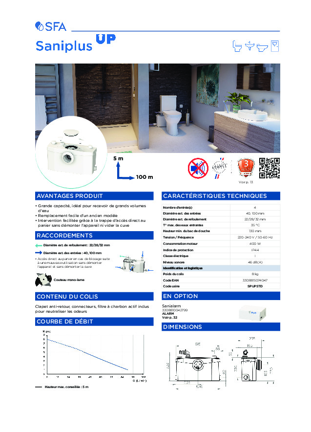 Brochure - Saniplus-up-product-sheet-2023-fr - Sfa® - FranceEnvironnement