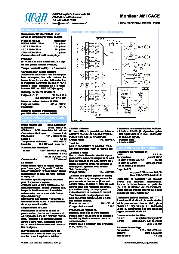 Brochure - Fiche technique_monitor_ami_cace - Swan - FranceEnvironnement