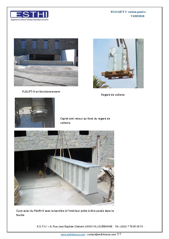 PDF - Fiche technique flo-lift v - Esthi - FranceEnvironnement