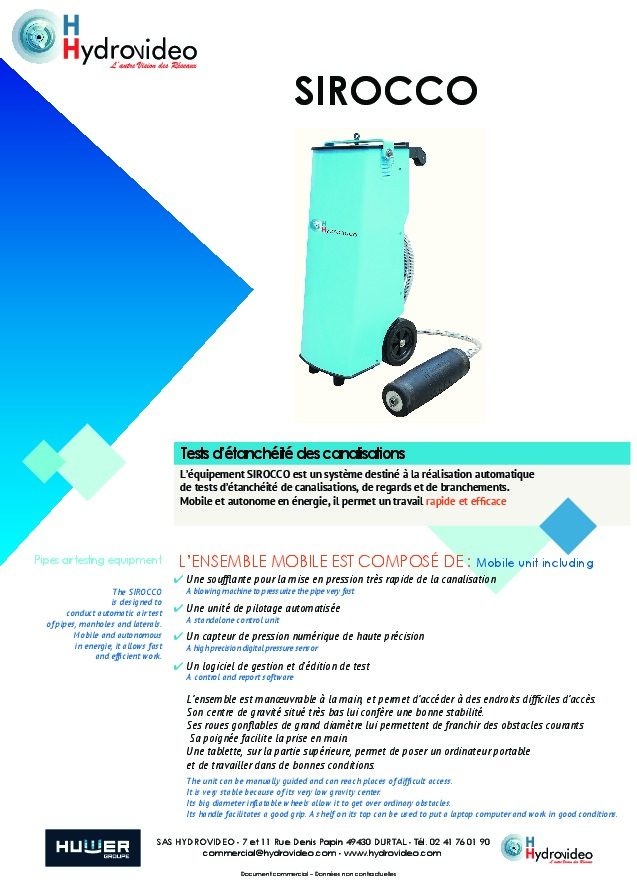 Brochure - Documentation sirocco.pdf - Sas hydrovideo - FranceEnvironnement