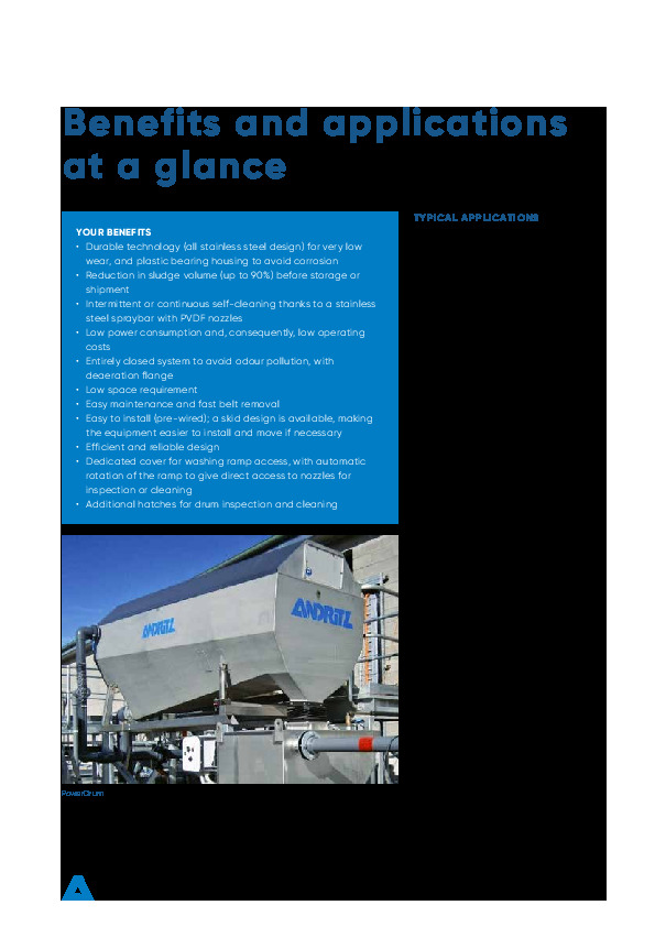 Brochure - Andritz drum thickener powerdrum english - Andritz sas ...