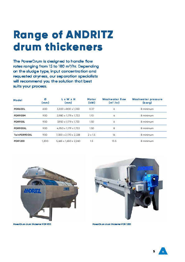 Brochure - Andritz drum thickener powerdrum english - Andritz sas ...