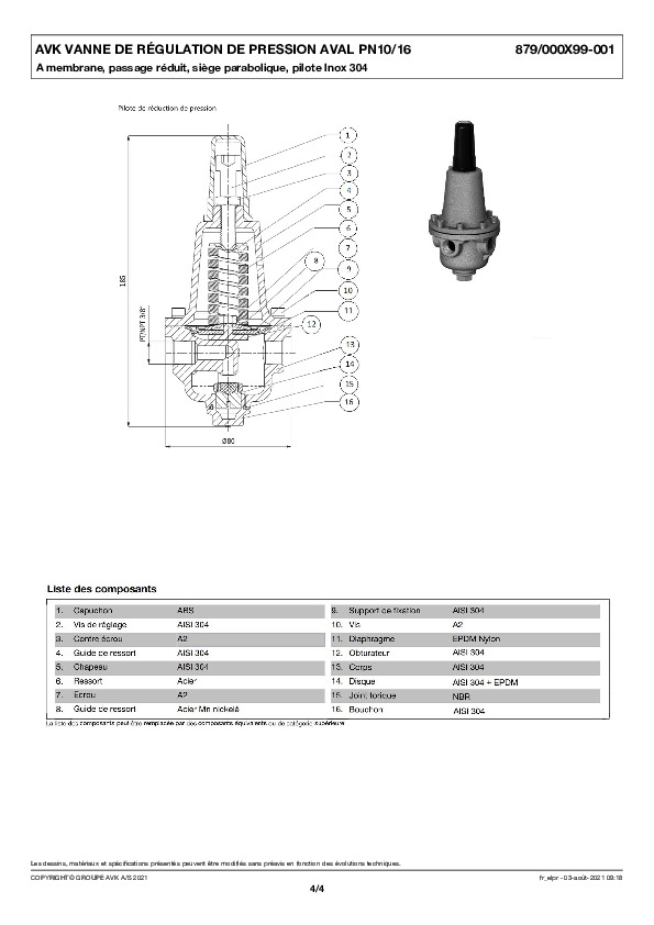 Brochure - Ft_vanne de régulation de pression aval_879-000x99-001_avk010_fr - Avk france s.a.s ...