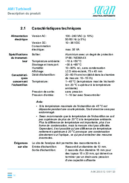 Brochure - Manuel d'utilisation ami_turbiwell - Swan instruments d ...