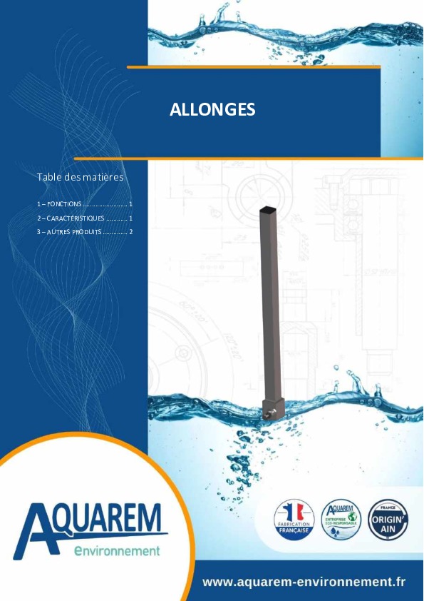 Brochure - Fiche produit allonges aquarem-environnement - Aquarem ...