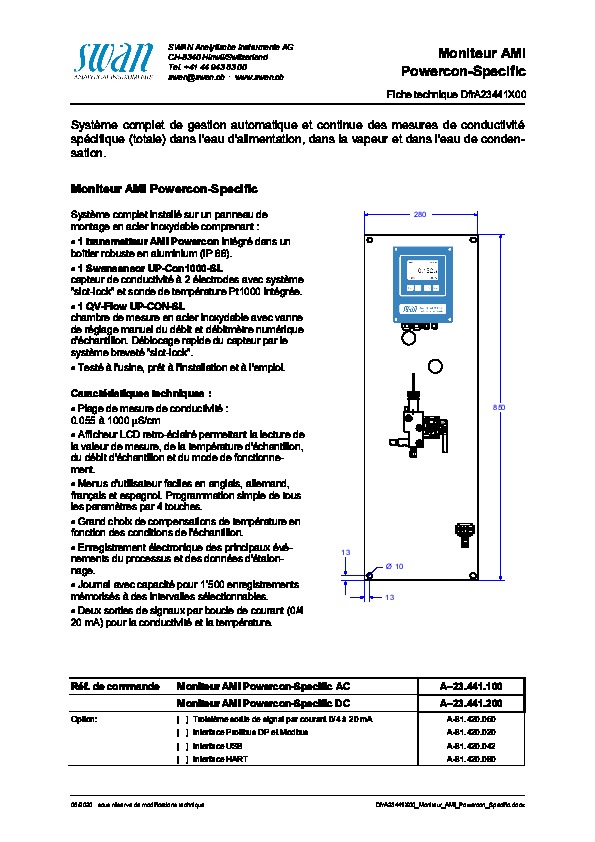Brochure - Fiche technique_moniteur_ami_powercon_specific - Swan ...