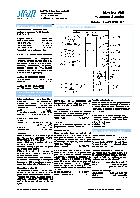 Brochure - Fiche technique_moniteur_ami_powercon_specific - Swan ...