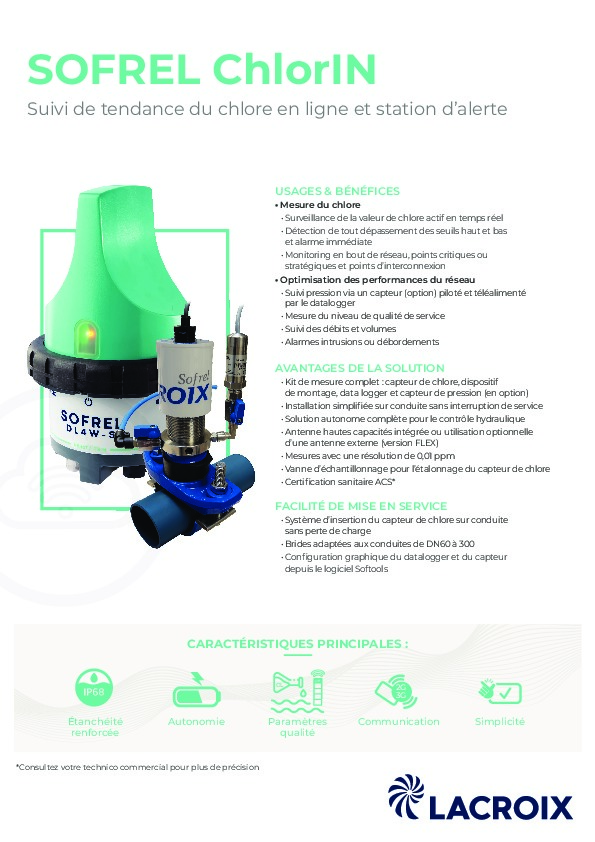 Brochure - Documentation sofrel chlorin - suivi de tendance du chlore en ligne - Lacroix ...