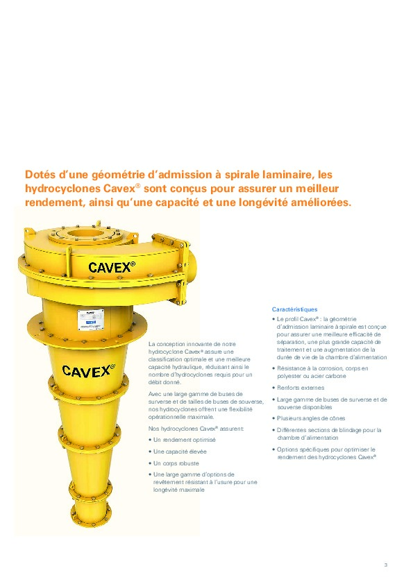 PDF - Cavex hydrocyclones.pdf - Cavex® - FranceEnvironnement