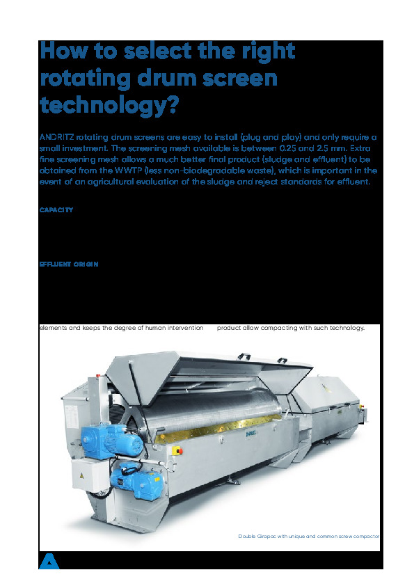 Brochure - Rotating drum screen andritz girapac-girasieve english ...