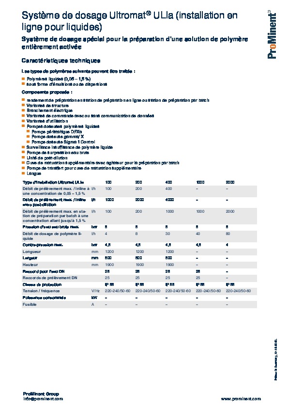 Brochure - Flyer-ultromat-ulia-fr - Prominent france s.a.s ...