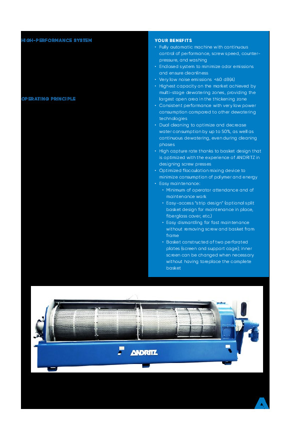 Brochure - Screw press andritz cpress english - Andritz sas ...