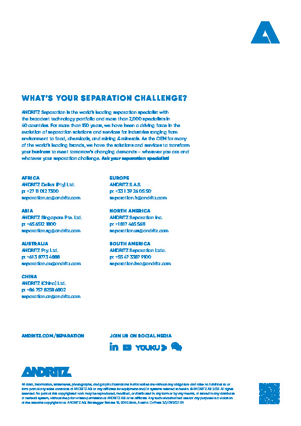 Brochure - Screw press andritz cpress english - Andritz sas ...
