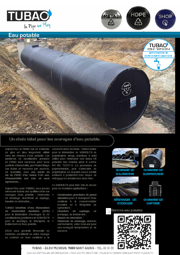 Brochure - Catalogue tubao pehd - Tubao sas - FranceEnvironnement