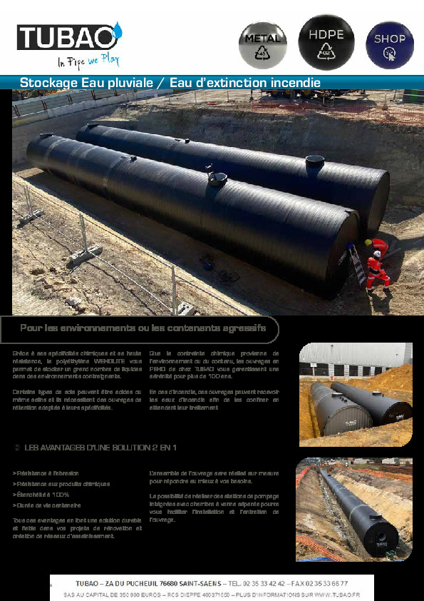 Brochure - Catalogue tubao pehd - Tubao sas - FranceEnvironnement