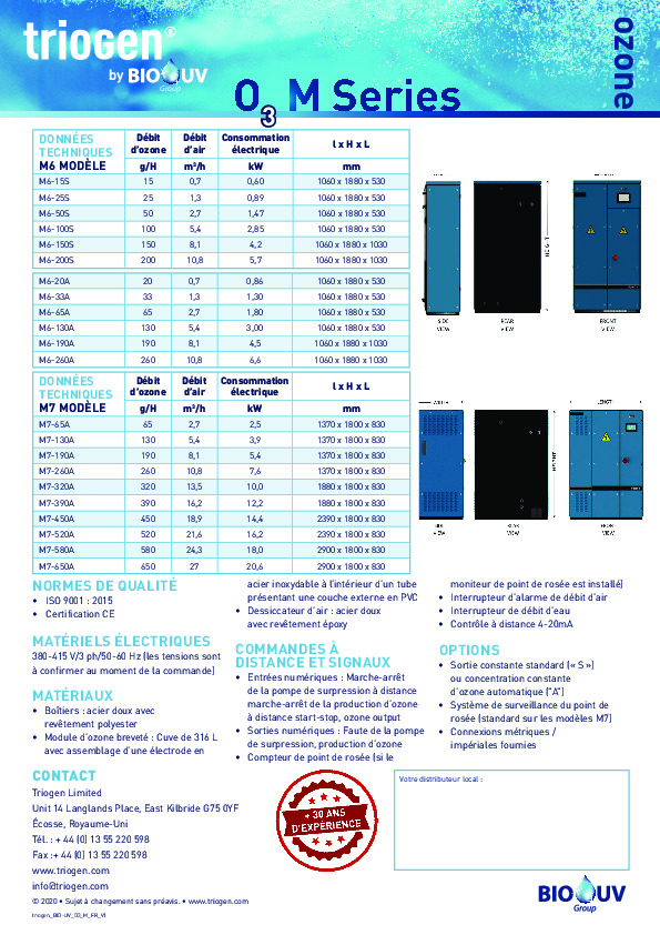 Brochure - Bio-uv_triogen_datasheet-ozone-03-m-series_fr - Bio-uv ...