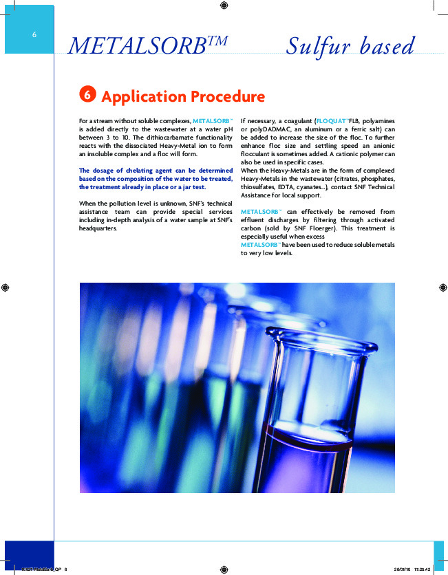 Brochure - Heavy metal-metalsorb e - Snf - FranceEnvironnement