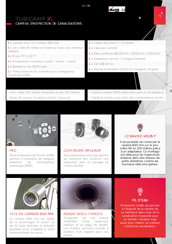 Brochure - Fiche technique tubicam® xl - Agm-tec sarl - FranceEnvironnement