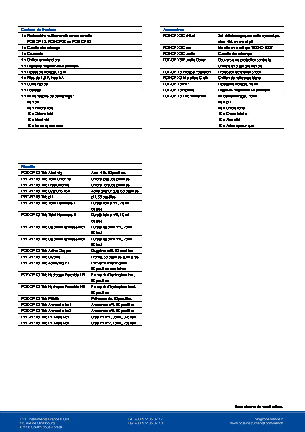 Brochure - Ft_pce-cp-serie - Pce instruments france eurl - FranceEnvironnement