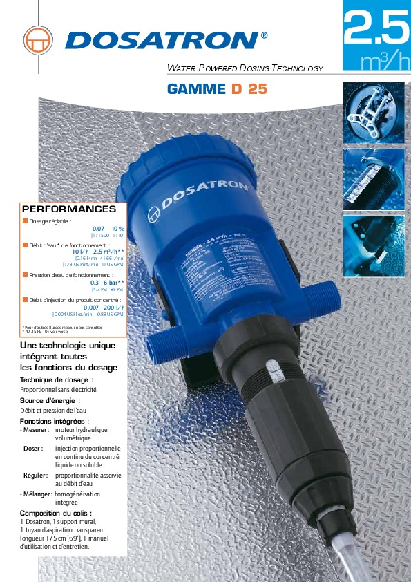 Brochure - Documentation_d25_dosatron.pdf - Dosatron® - FranceEnvironnement