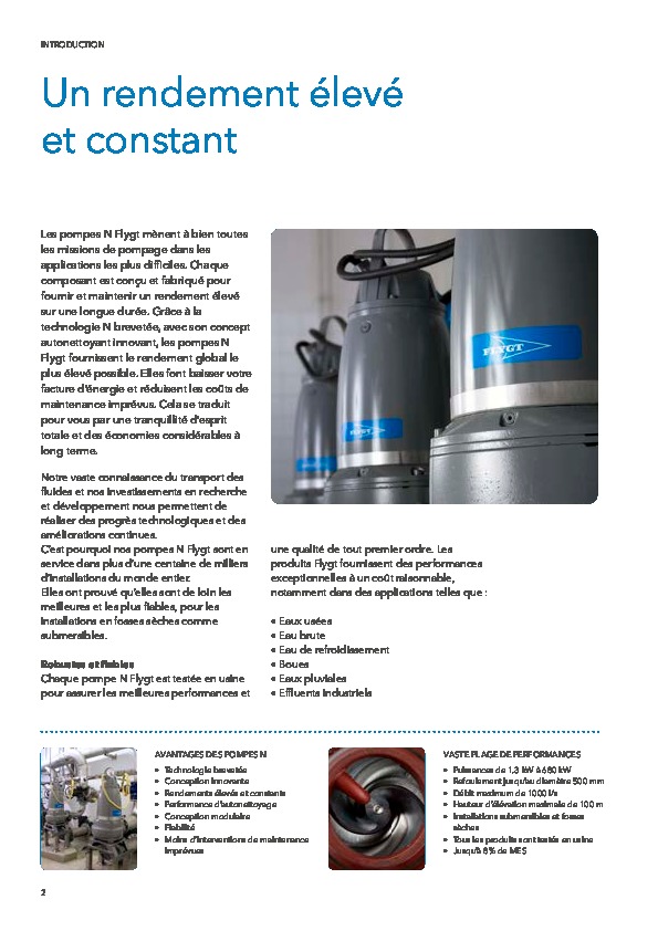 Brochure - Brochure : pompes flygt n.pdf - Xylem water solutions france ...