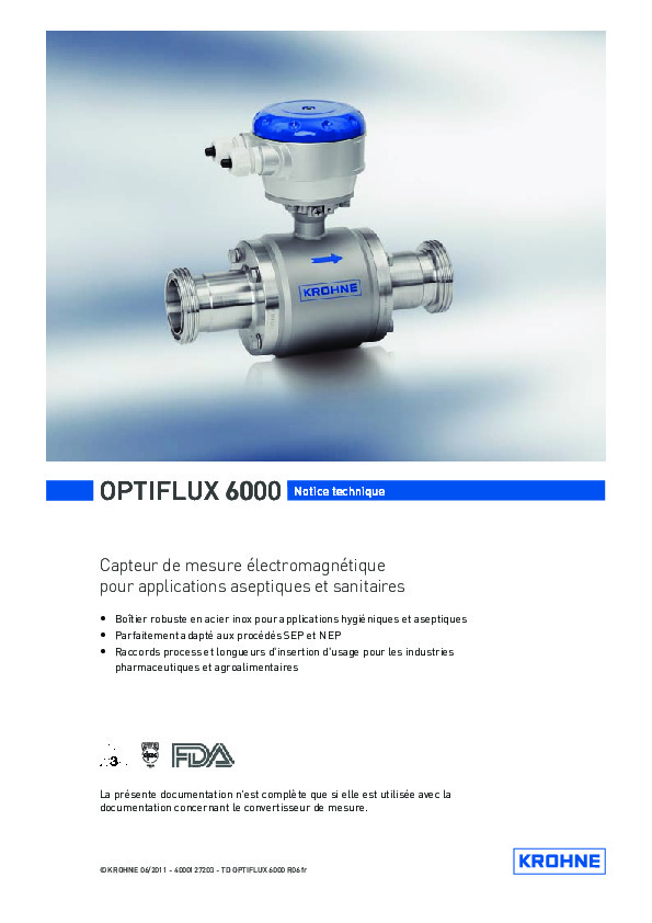 Brochure - Ft_optiflux6000_fr - Cuenot regulation - FranceEnvironnement