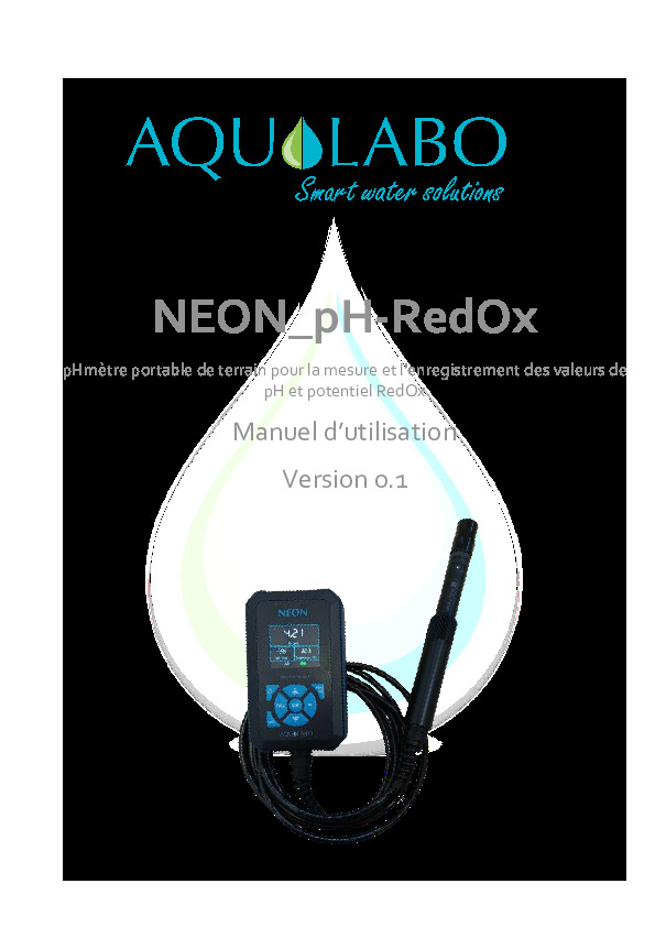 Brochure - Manuel utilisation phmètre portable neon - Aqualabo - FranceEnvironnement