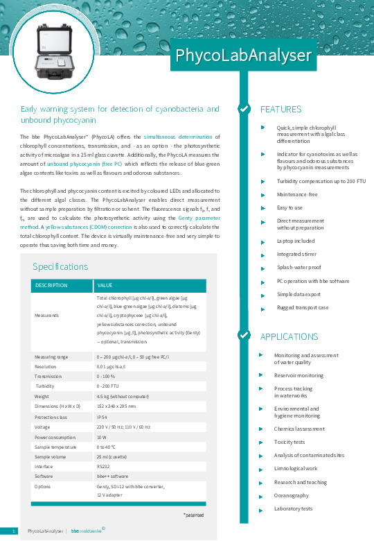 Brochure - Bionef -bbe_phyco-series_brochure - Bionef - FranceEnvironnement