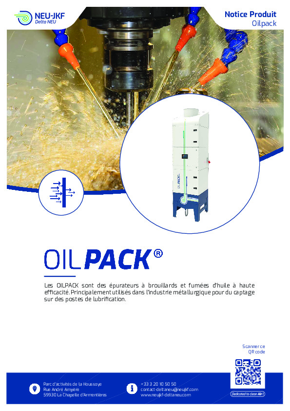 Brochure - Notice produit gamme oilpack - Neu jkf - FranceEnvironnement