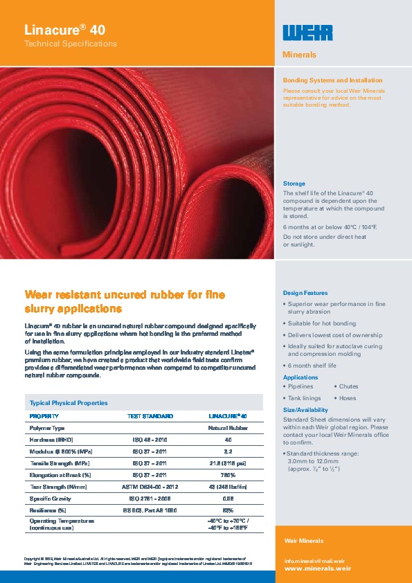 Brochure - Eng - linacure 40 spec sheet.pdf - Linatex ...