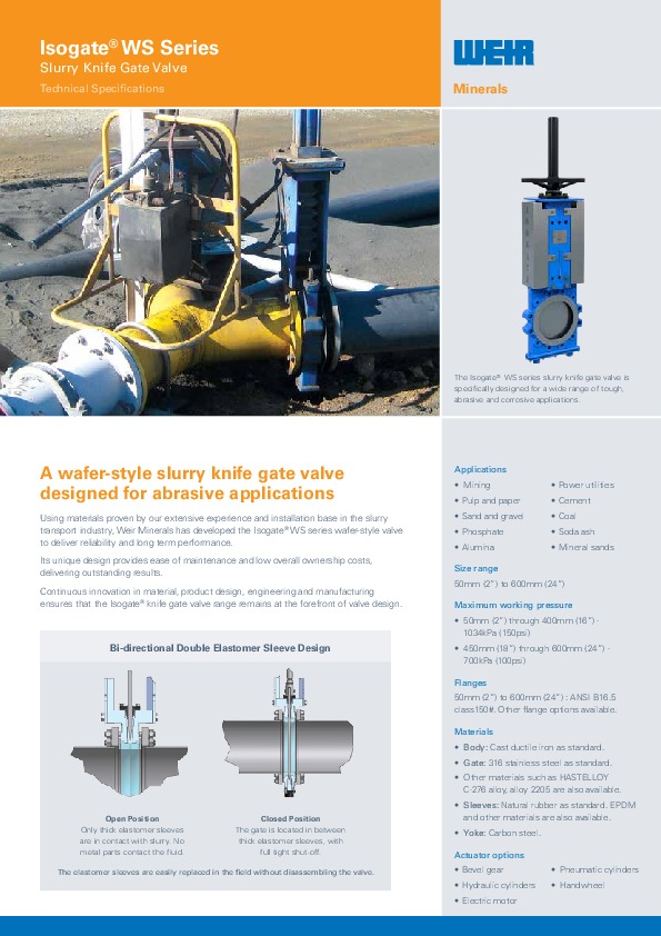 Brochure - Eng - isogate ws series spec sheet.pdf - Isogate ...
