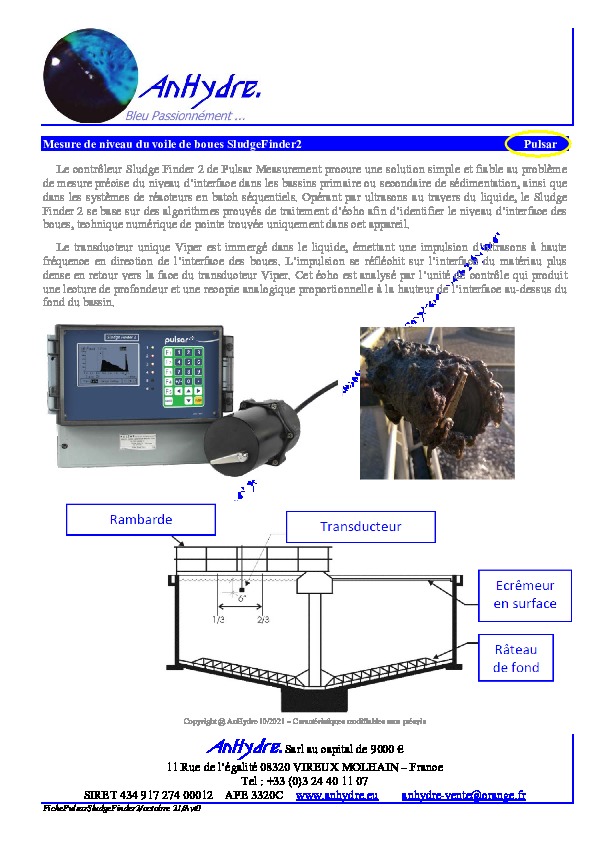 Brochure - Pulsar sludgefinder2 -2021 - Anhydre - FranceEnvironnement