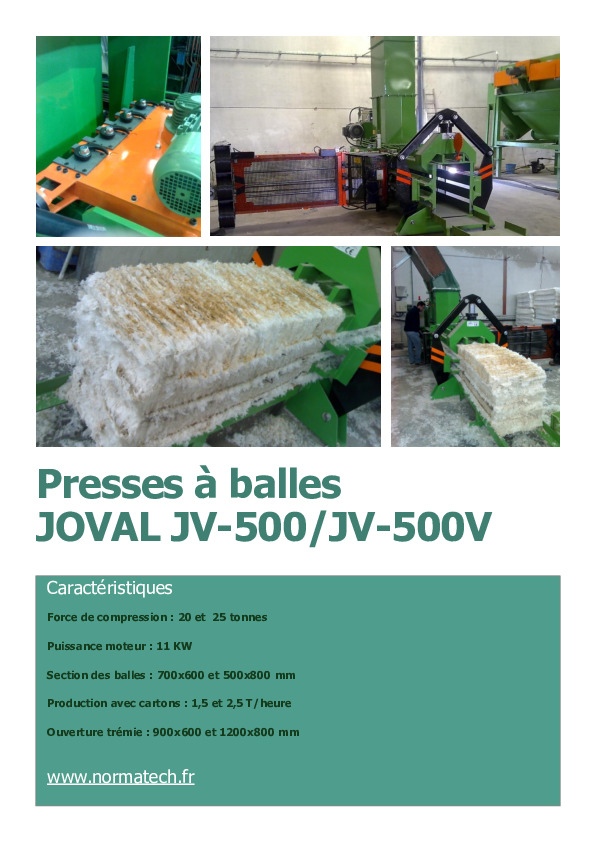Brochure - Documentation presses à balles joval jv-500 - Normatech ...