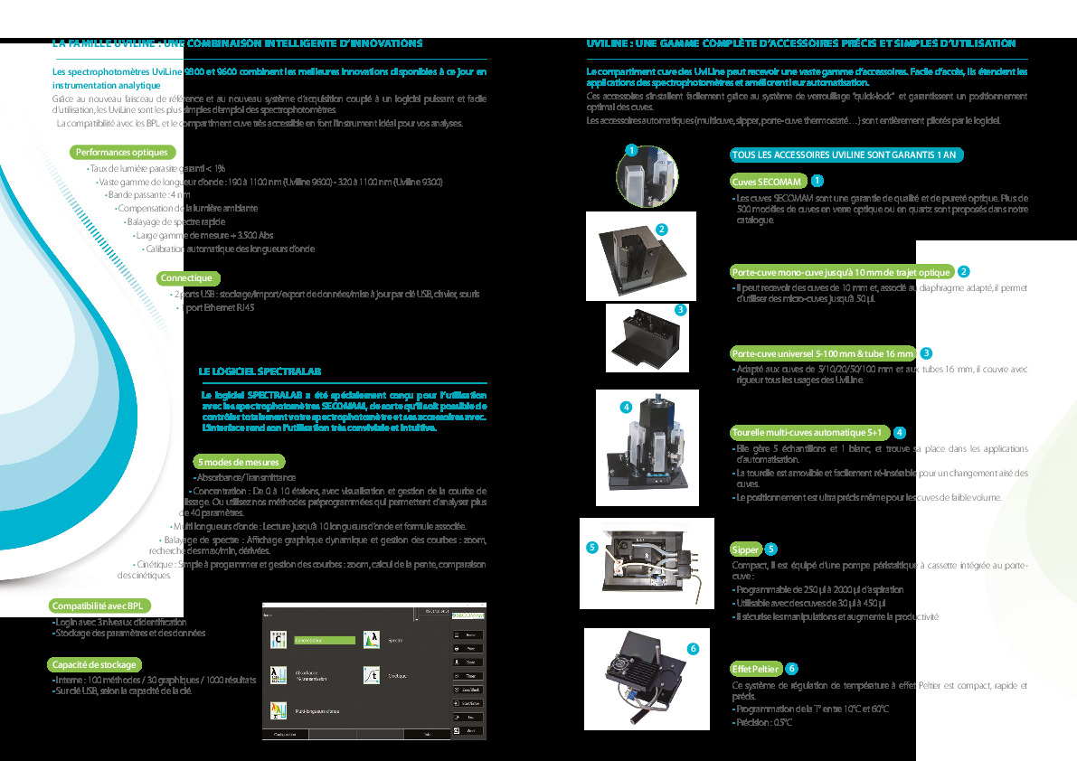 Brochure - Fiche technique spectrophotomètres uviline 9600 - Secomam ...