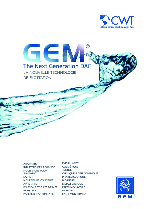 Brochure - Cwt_système gem - Clean water technology - FranceEnvironnement