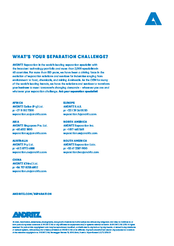 Brochure - Andritz fine screens aquascreen english - Andritz sas ...