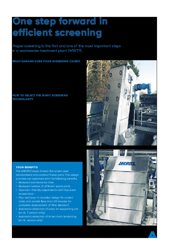 Brochure - Andritz fine screens aquascreen english - Andritz sas ...
