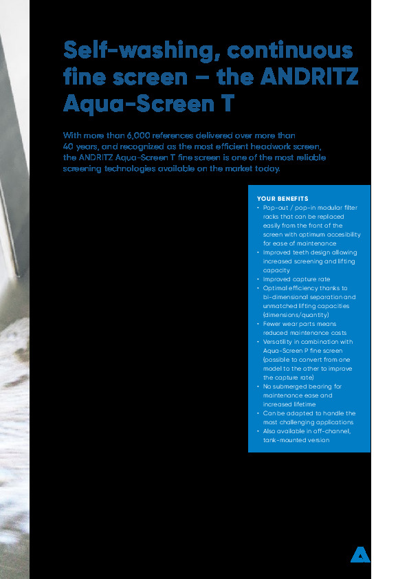 Brochure - Andritz fine screens aquascreen english - Andritz sas ...