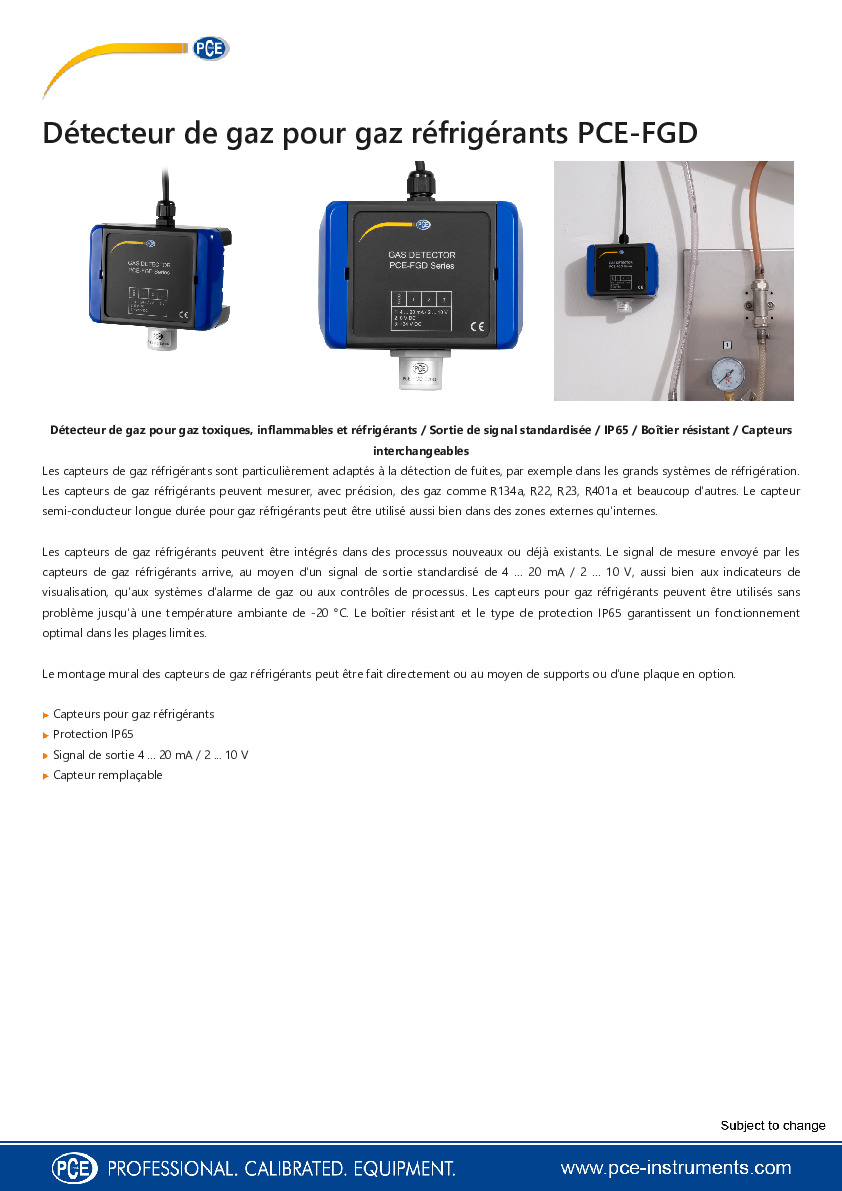 Brochure - Ft_pce-fgd - Pce instruments france eurl - FranceEnvironnement