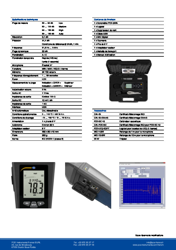 Brochure - Ft_pce-322a - Pce instruments france eurl - FranceEnvironnement