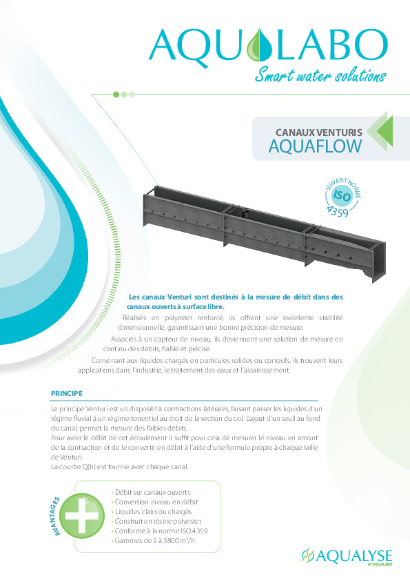 Brochure - Fiche technique canal de mesure débit aquaflow - Aqualyse - FranceEnvironnement
