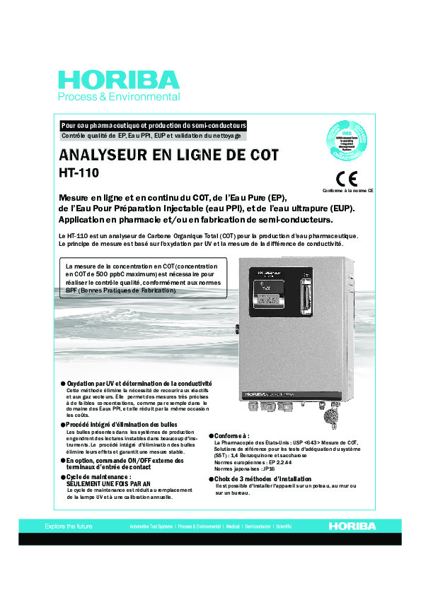 Brochure - Ht-110 (fr) - horiba - Horiba® - FranceEnvironnement