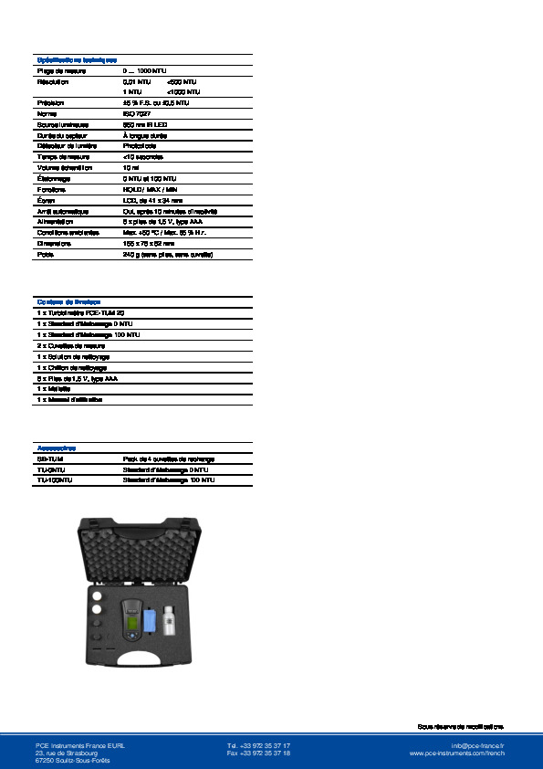 Brochure - Ft_pce-tum 20 - Pce instruments france eurl ...