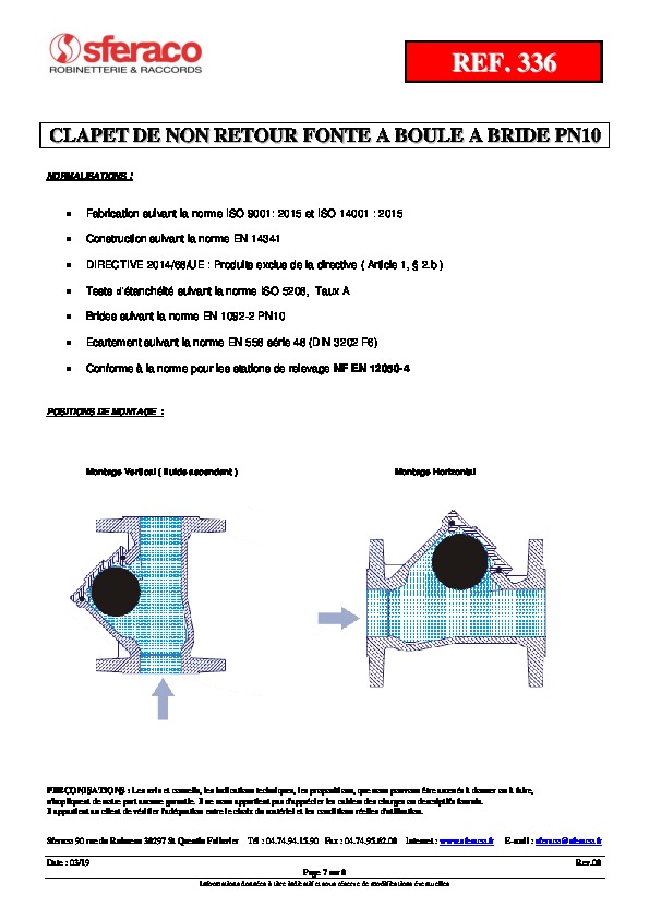 PDF - Fiche technique - clapet 336 - Sferaco - FranceEnvironnement