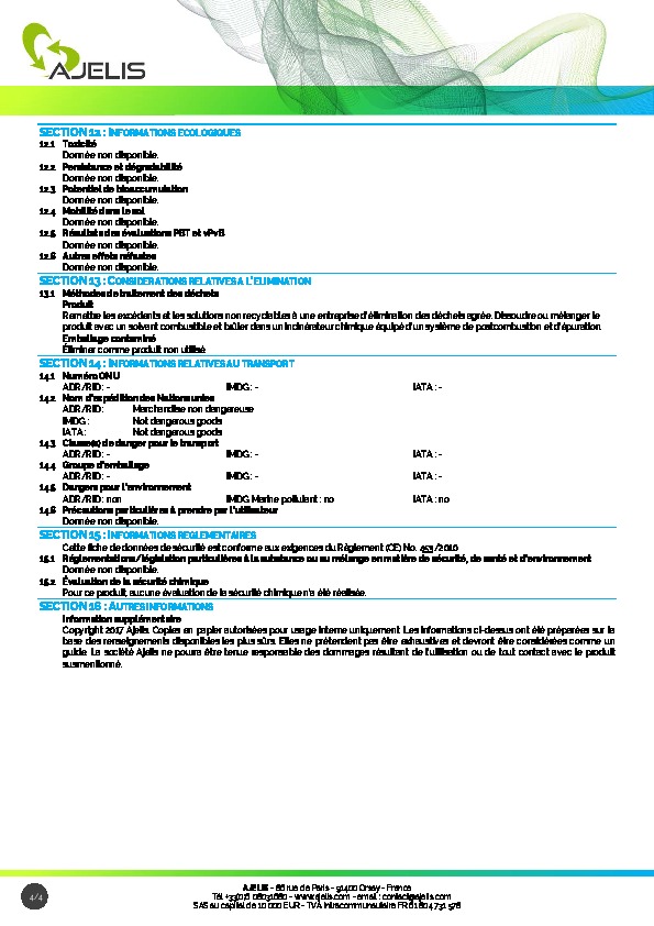 Brochure - Metalicapt-mfh11 fr fiche de données de sécurité - Ajelis sas - FranceEnvironnement