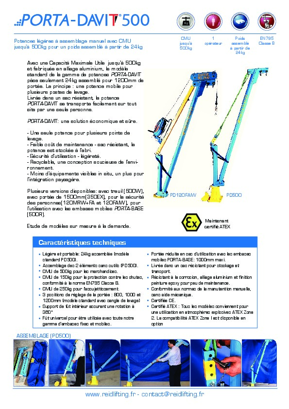 Brochure - Brochure reid porta-davit 500 - Reid lifting france ...
