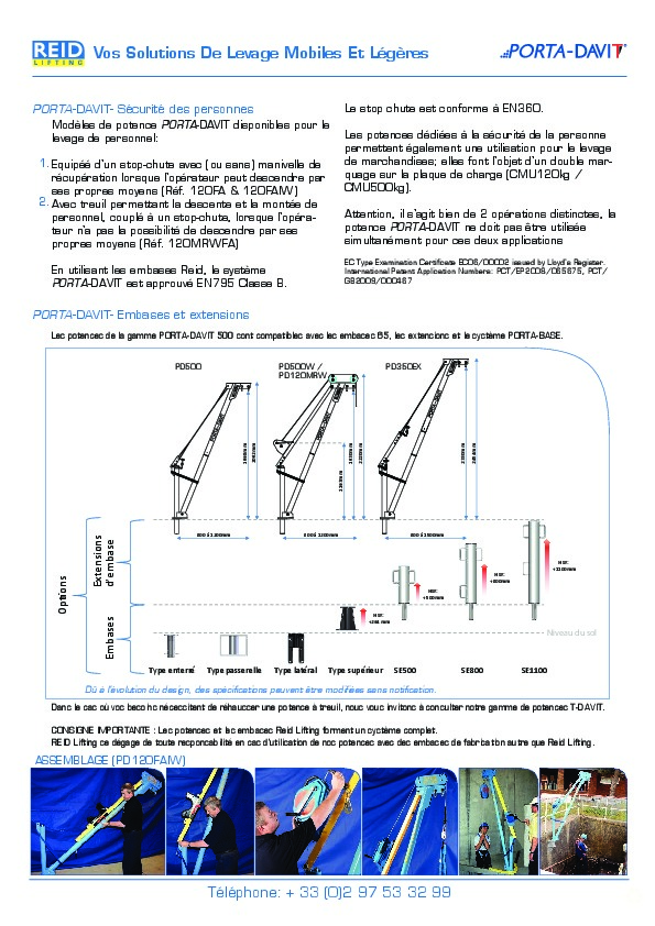 Brochure - Brochure reid porta-davit 500 - Reid lifting france ...